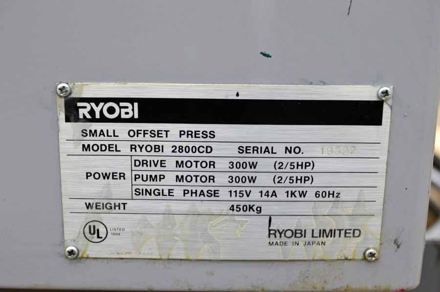 Lot #21: Ryobi 2800CD Single Color Press - WireBids